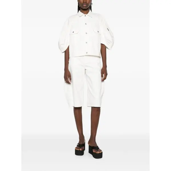 Sacai Belted Tapered Jeans - White