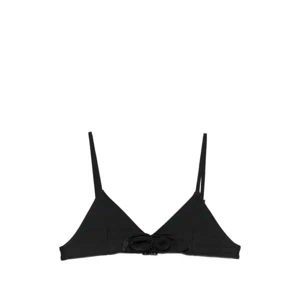 Coperni Rosette Triangle Bikini Top - Black