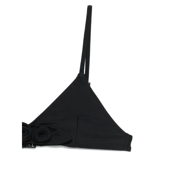 Coperni Rosette Triangle Bikini Top - Black