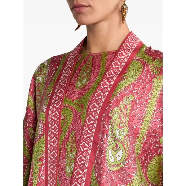 Etro Paisley Motif Silk Jacket - Pink