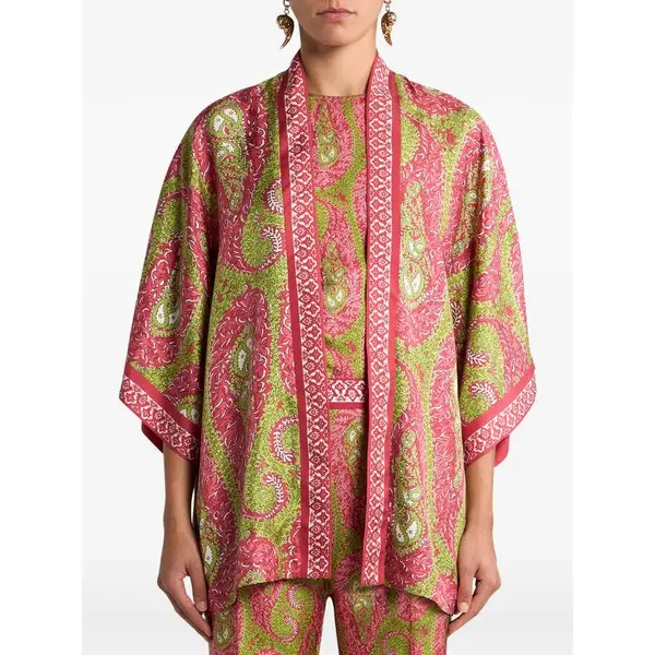 Etro Paisley Motif Silk Jacket - Pink