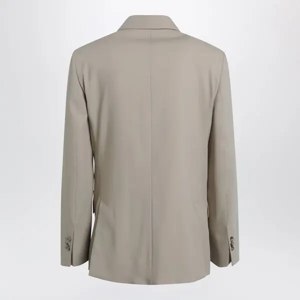 AMI Paris Beige Double-breasted Virgin Wool Gabardine Jacket