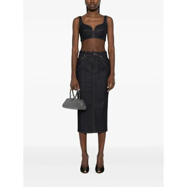 Givenchy Dark Wash Straight Denim Skirt