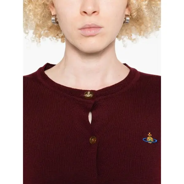 VIVIENNE WESTWOOD Orb Emblem Button Front Cardigan - Red