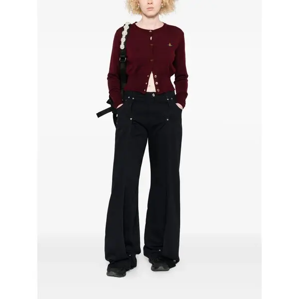 VIVIENNE WESTWOOD Orb Emblem Button Front Cardigan - Red