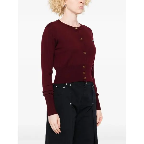 VIVIENNE WESTWOOD Orb Emblem Button Front Cardigan - Red