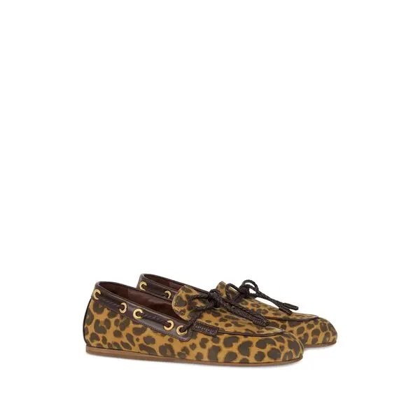 Etro Suede Animal Print Loafers