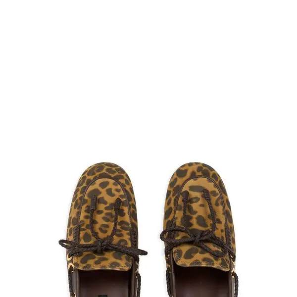 Etro Suede Animal Print Loafers