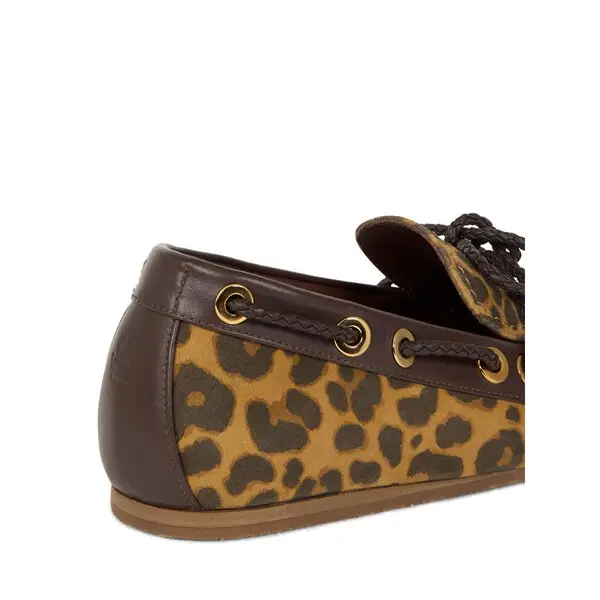 Etro Suede Animal Print Loafers