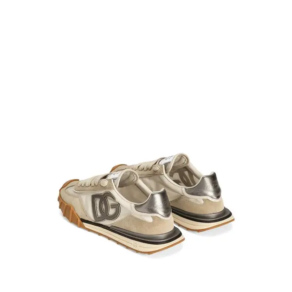 Dolce & Gabbana Neutral Suede And Polyamide Lace-up Low-top Sneakers