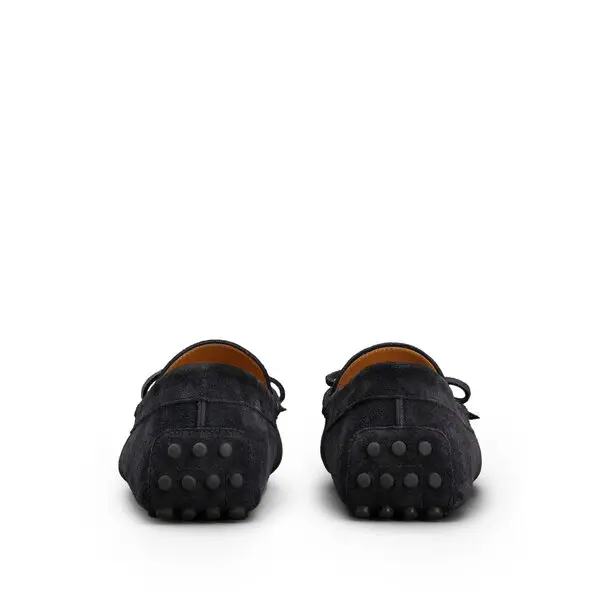 TOD'S Suede Boat Shoes With Tie Detail - Gray