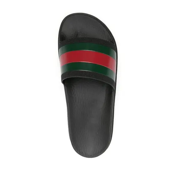 Gucci Signature Web Detail Slides - Black