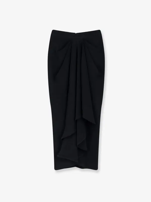 Givenchy Draped Midi Skirt - Black