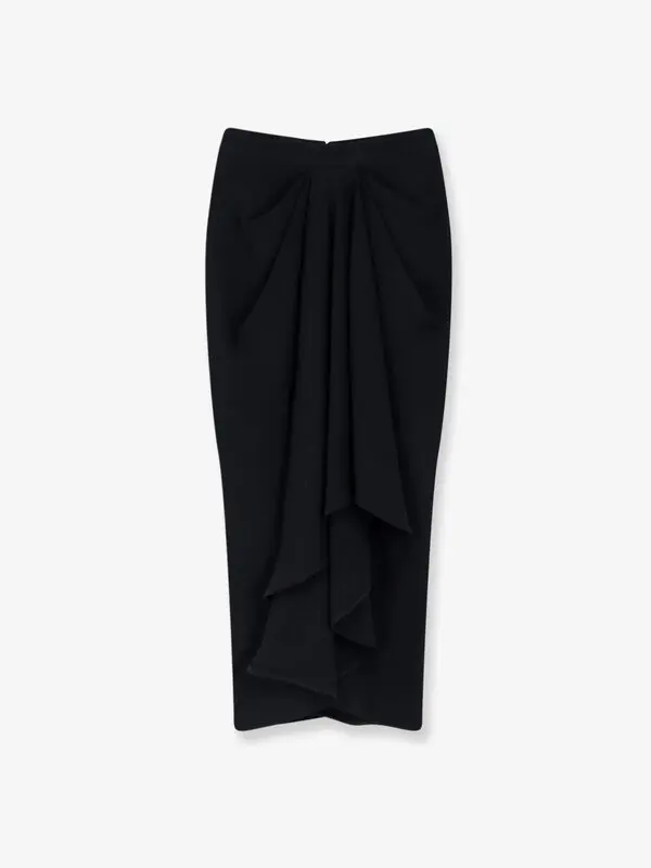 Givenchy Draped Midi Skirt - Black