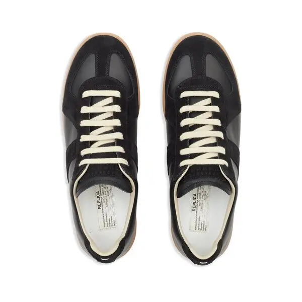 MAISON MARGIELA Low-top Trainers With Paint Splatter Detail - Black