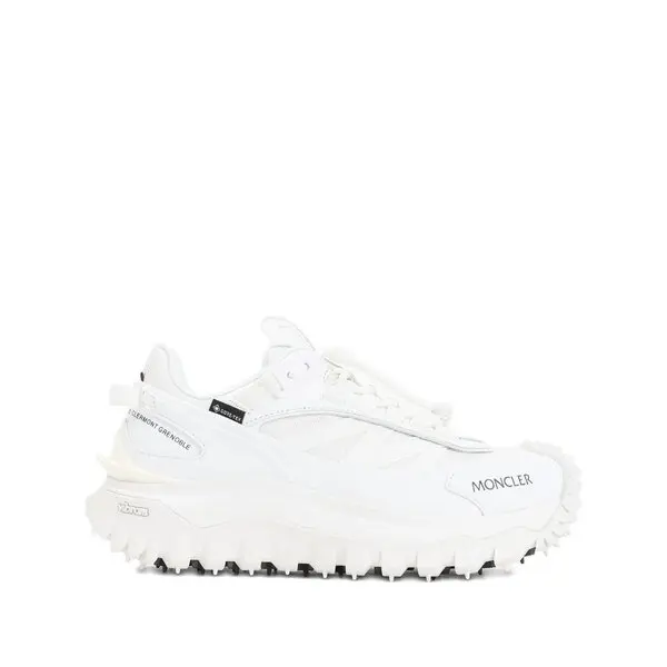 Moncler Neutrals" Lace-up Leather And Nylon Trainers - Cream