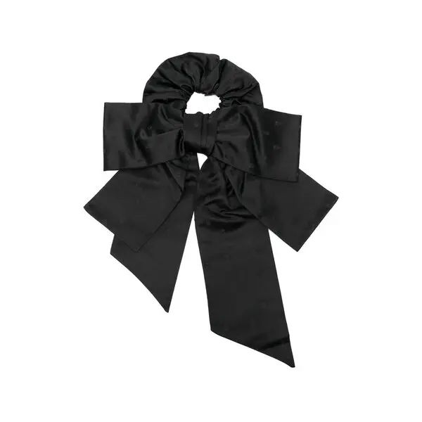 Alexander McQueen Silk Skull Print Bow Detail Hair Accessory - Black