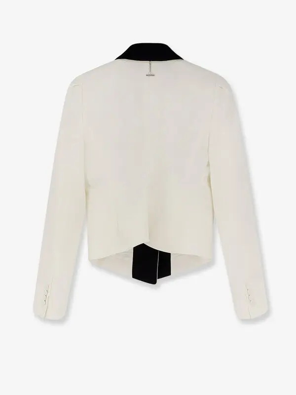 Alexander McQueen Wool Blazer With Satin Lapel - Multicolor