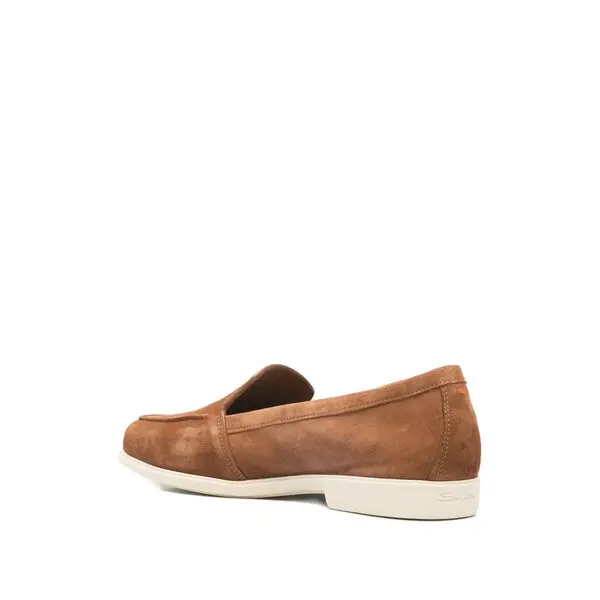 Santoni Suede Slip-on Loafers - Brown