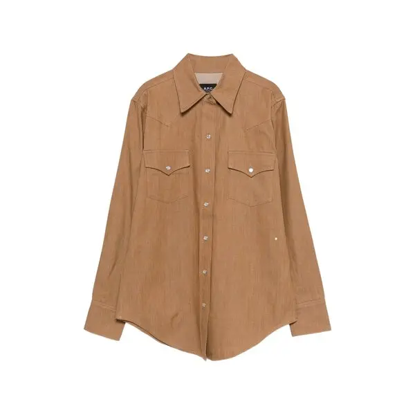 A.p.c. Cotton Button-up Shirt With Chest Pockets