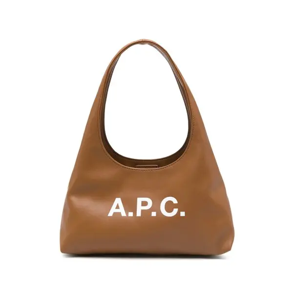 A.p.c. Logo Print Tote Bag - Brown