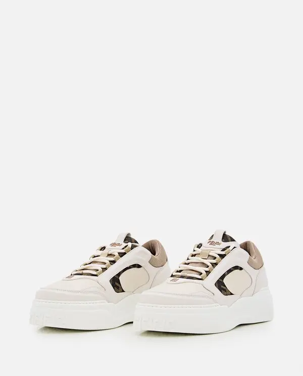 Fendi Force Low Top Lace-up Sneakers - White