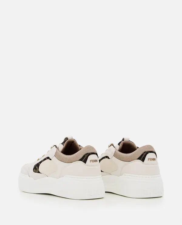 Fendi Force Low Top Lace-up Sneakers - White