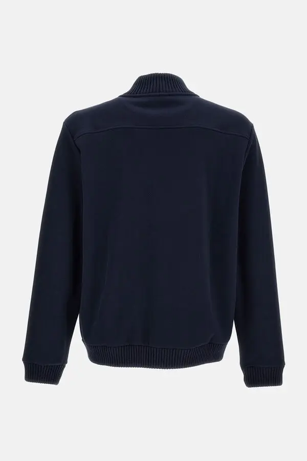 FAY Double Piqué Sweater Jacket With Stand Collar And Button Fastening