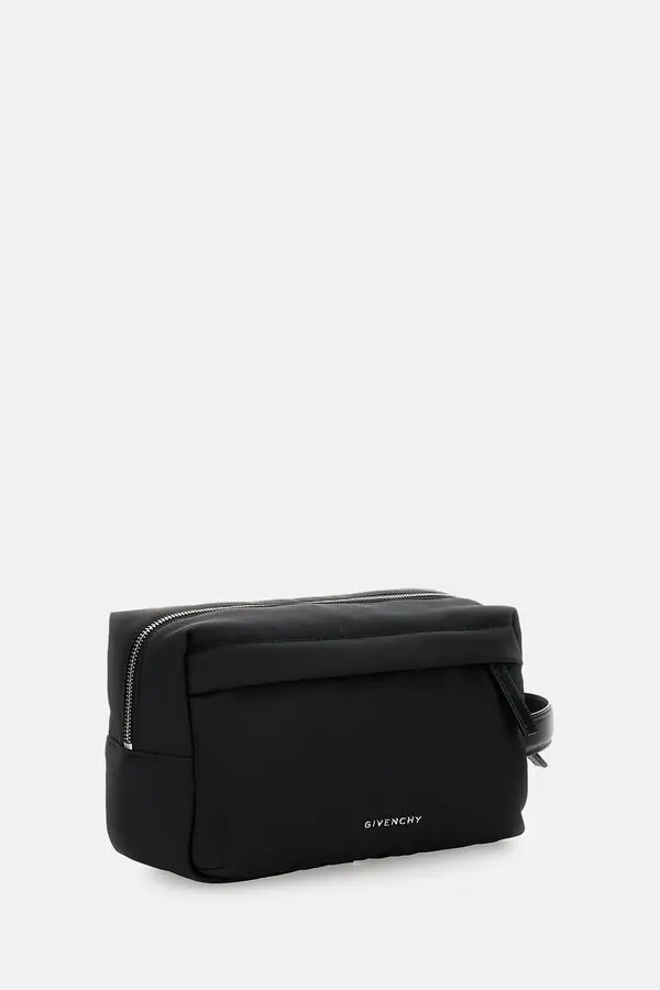 Givenchy Essential Toilet Pouch In Technical Fabric With Side Handle