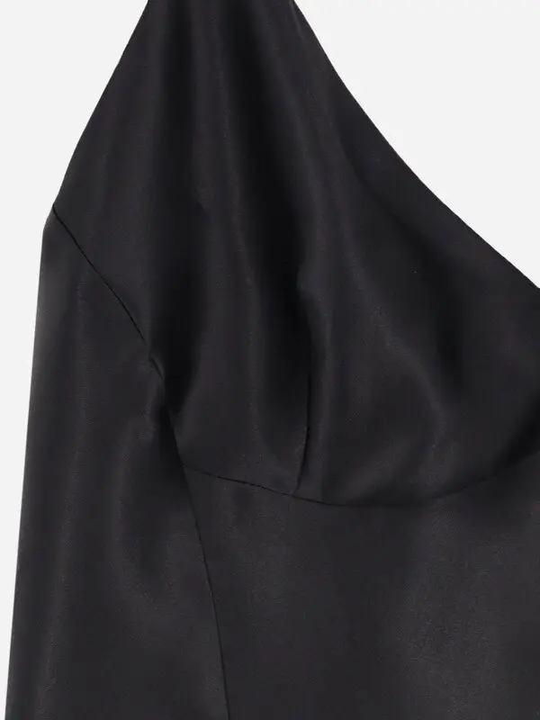 Alberta Ferretti Silk V-neck Flared Dress