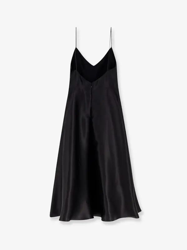 Alberta Ferretti Silk V-neck Flared Dress - Multicolor