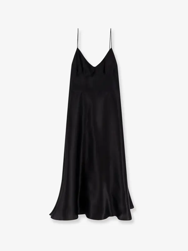Alberta Ferretti Silk V-neck Flared Dress - Multicolor