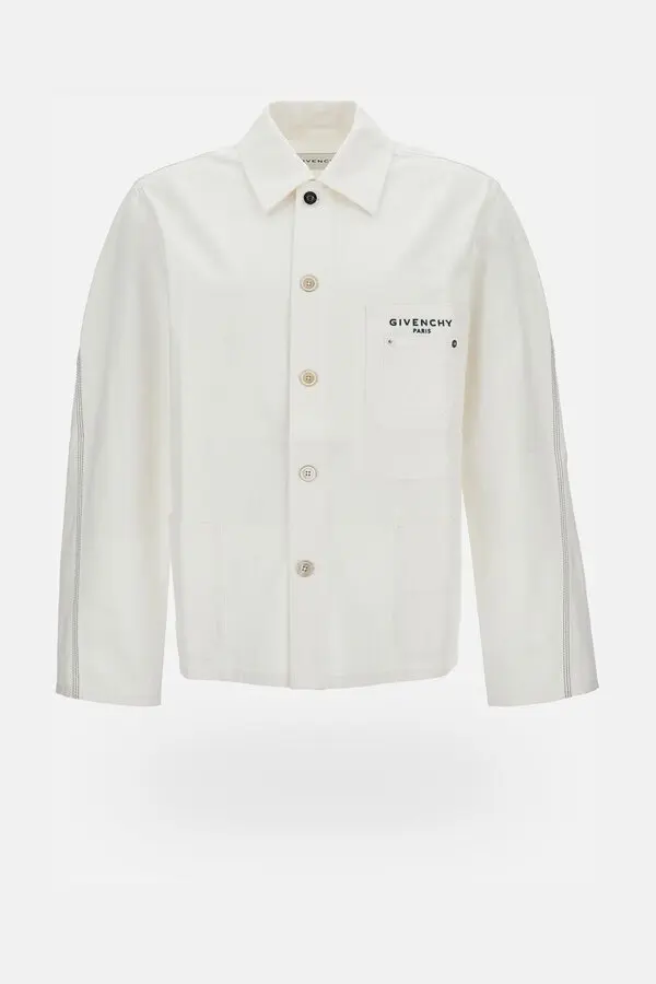 Givenchy Oversized Jacket With Patch Pockets And Contrasting Stitching - Multicolor