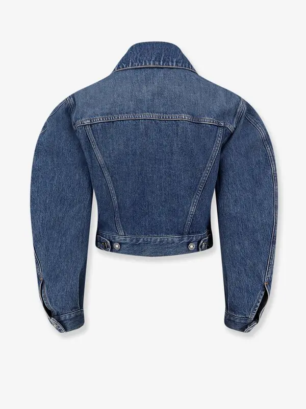 Givenchy Cropped Denim Jacket With Embroidered Logo - Multicolor
