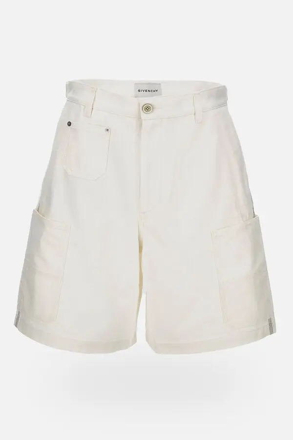 Givenchy Denim Shorts With Patch Pockets - Multicolor