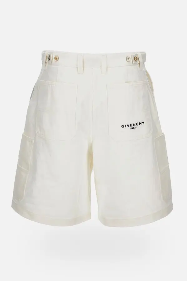 Givenchy Denim Shorts With Patch Pockets - Multicolor