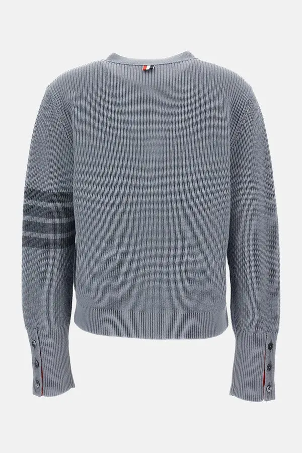 Thom Browne V-neck Cardigan With Signature Striped Detail