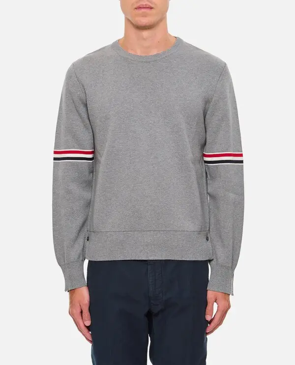 Thom Browne Crewneck Pullover With Sleeve Stripes - Multicolor
