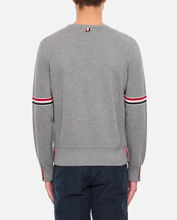 Thom Browne Crewneck Pullover With Sleeve Stripes - Multicolor