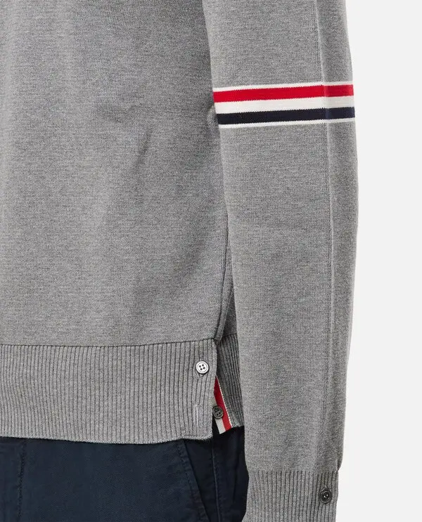 Thom Browne Crewneck Pullover With Sleeve Stripes - Multicolor