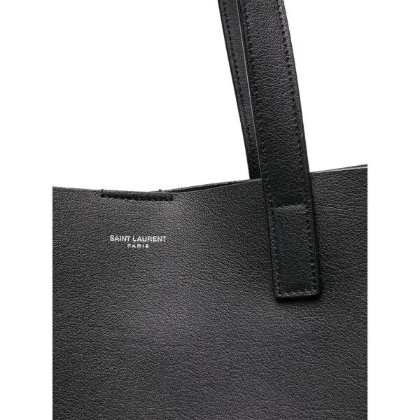 Saint Laurent Grained Calf Leather Tote Bag - Black
