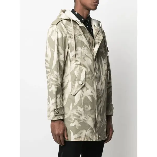 Saint Laurent Cotton-linen Blend Parka With Drawstring Hood
