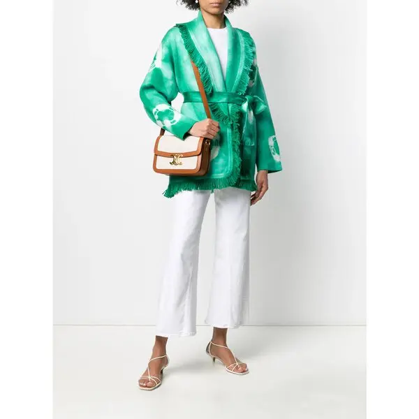 Celine Panelled Leather And Canvas Shoulder Bag