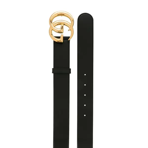 Gucci Leather Belt With Gold-tone Buckle - Black