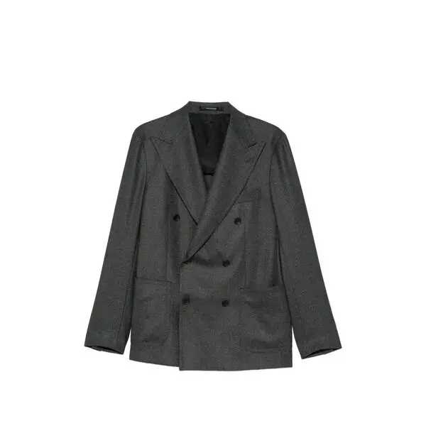 Tagliatore Grey Virgin Wool Double-breasted Blazer