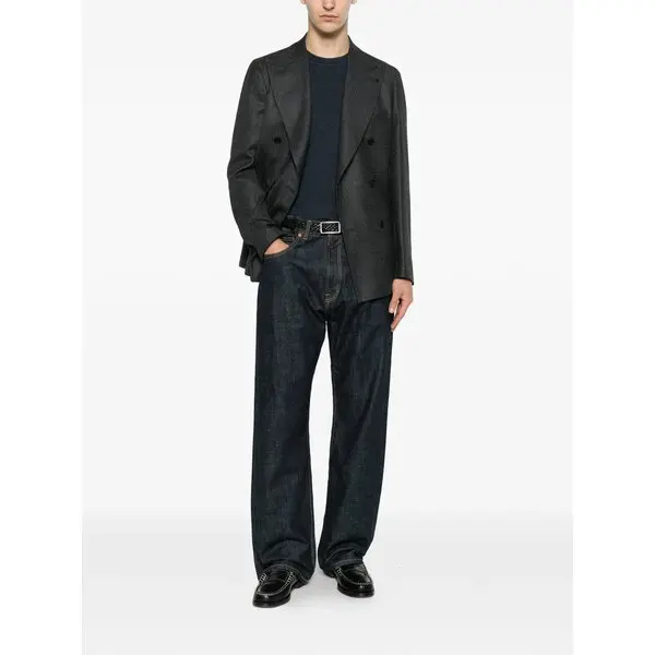 Tagliatore Grey Virgin Wool Double-breasted Blazer