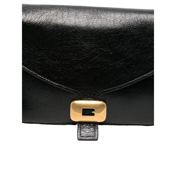 Balenciaga Calf Leather Shoulder Bag With B-buckle Detail - Black