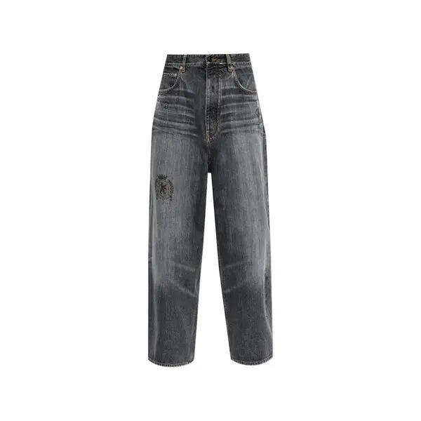 Balenciaga Grey Denim Wide-leg Jeans - Gray