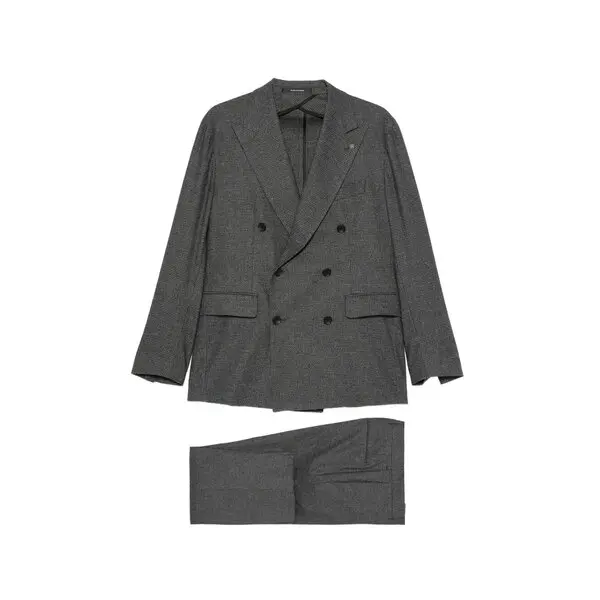 Tagliatore Grey Suits Double Breasted Suits