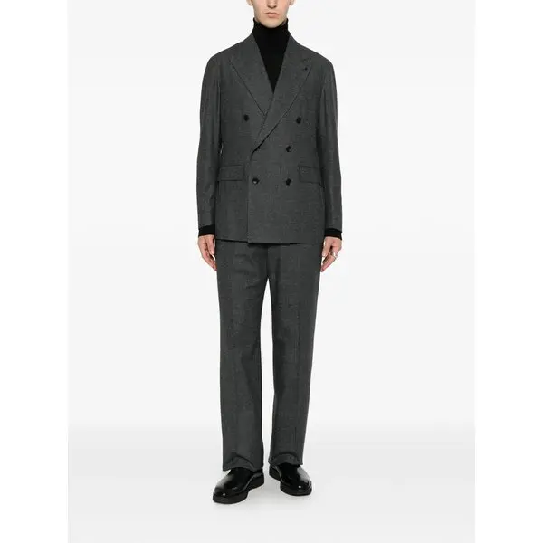 Tagliatore Grey Suits Double Breasted Suits